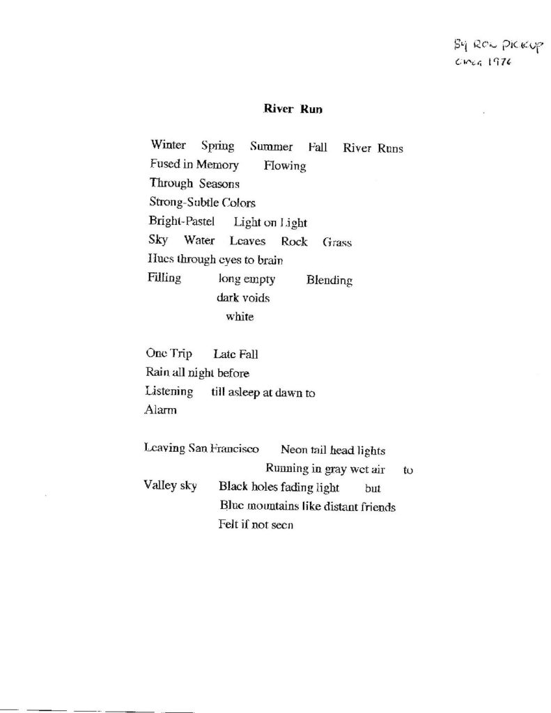 River Run - poem by Ron Pickup (PDF) - The Stan | The Stan